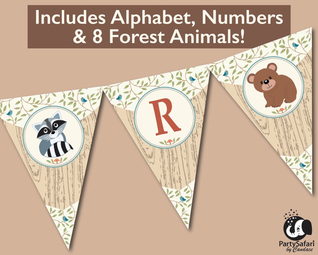 Woodland Animal Printable Banner | Forest Animal Printable Banner ...