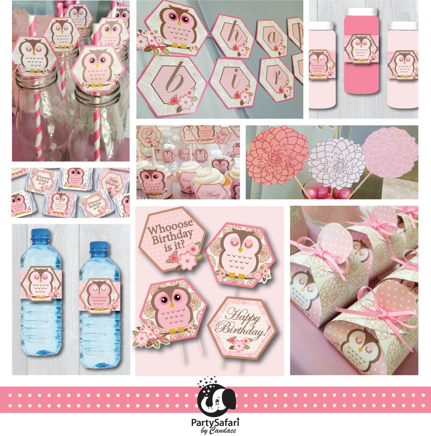 Woodland Owl Printable Party Package | Woodland Pink & Brown Owl ...