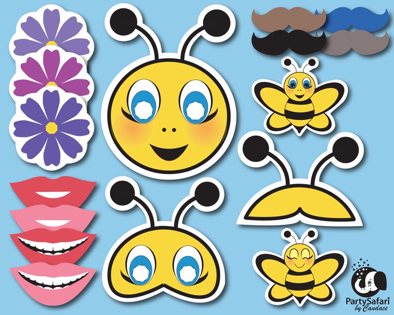 Bee Printable Photo Booth Props | Bee Photo Booth Props | Bumble Bee ...