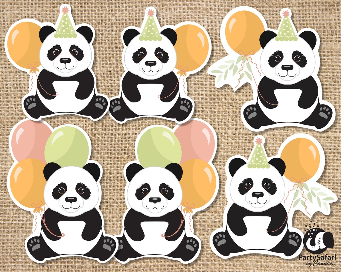 Panda DIGITAL Free-standing Stand-alone Cutouts // Panda Party Decor ...