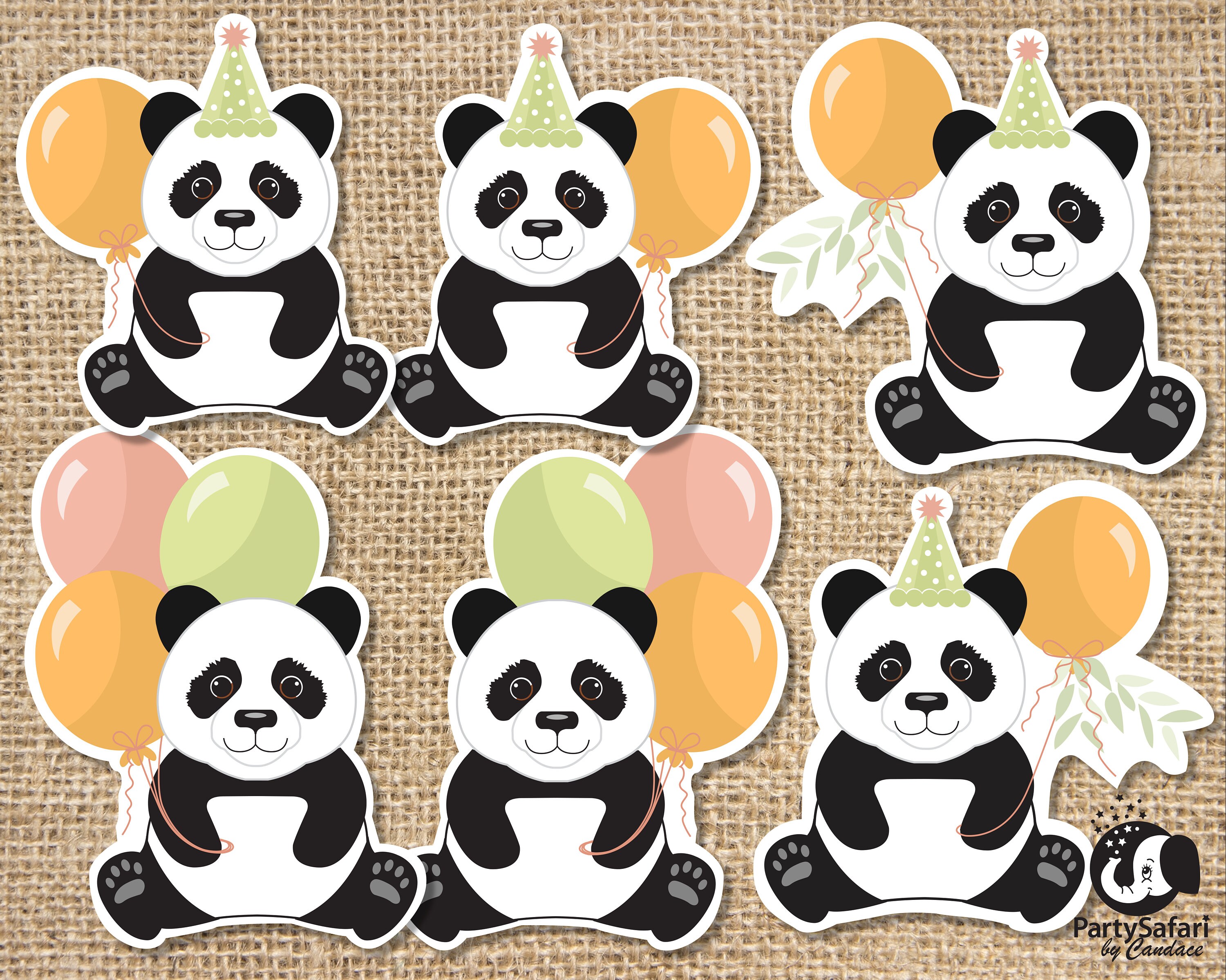 Panda DIGITAL Free-standing Stand-alone Cutouts // Panda Party Decor ...