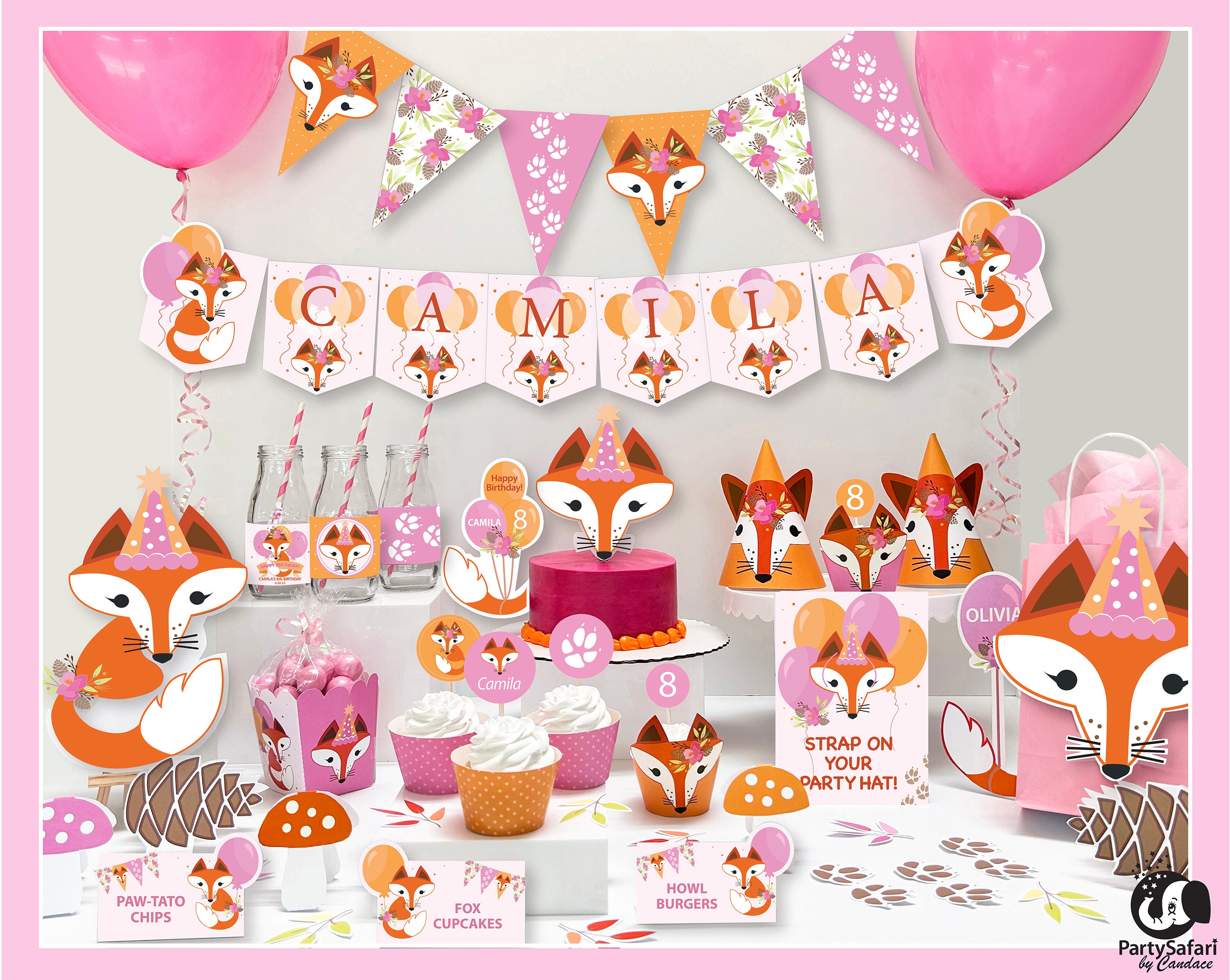 Red Fox Girl EDITABLE Photo Props // Red Fox Editable Photo Props ...