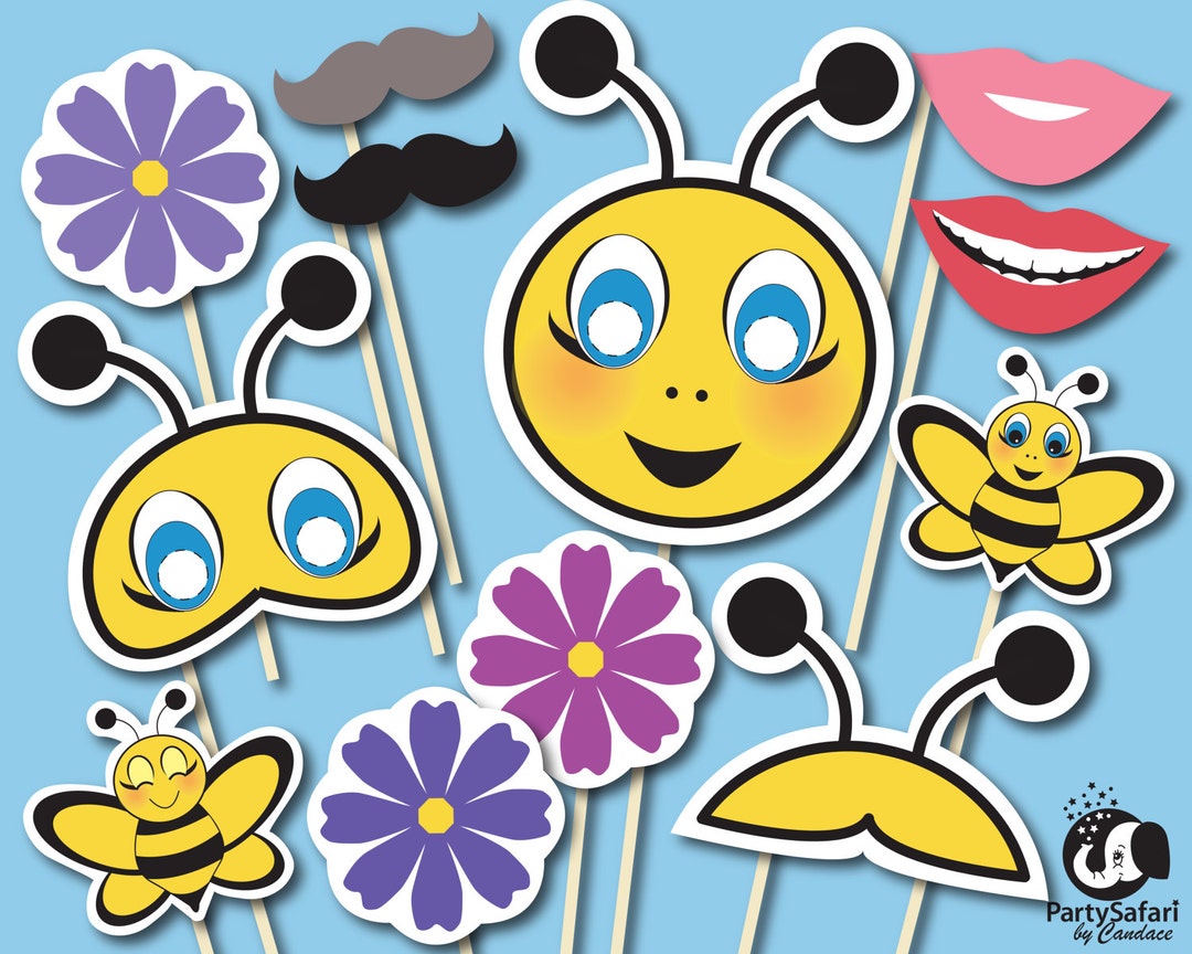 Bee Printable Photo Booth Props | Bee Photo Booth Props | Bumble Bee ...