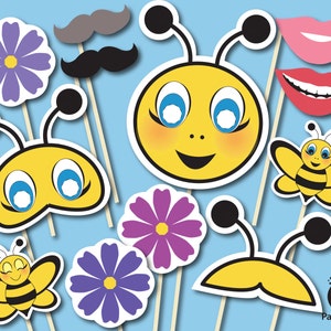 Bee Printable Photo Booth Props | Bee Photo Booth Props | Bumble Bee ...
