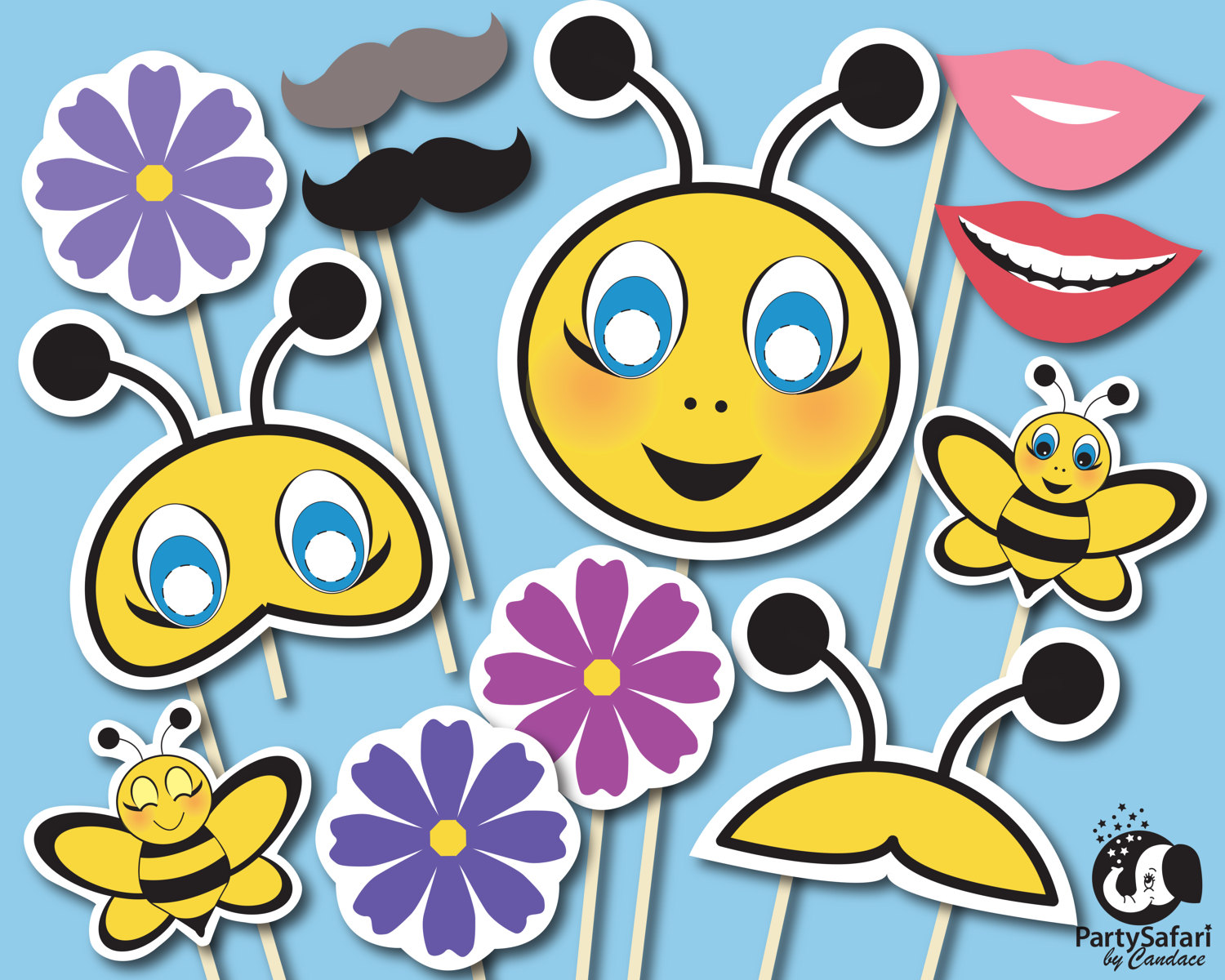 Bee Printable Photo Booth Props | Bee Photo Booth Props | Bumble Bee ...