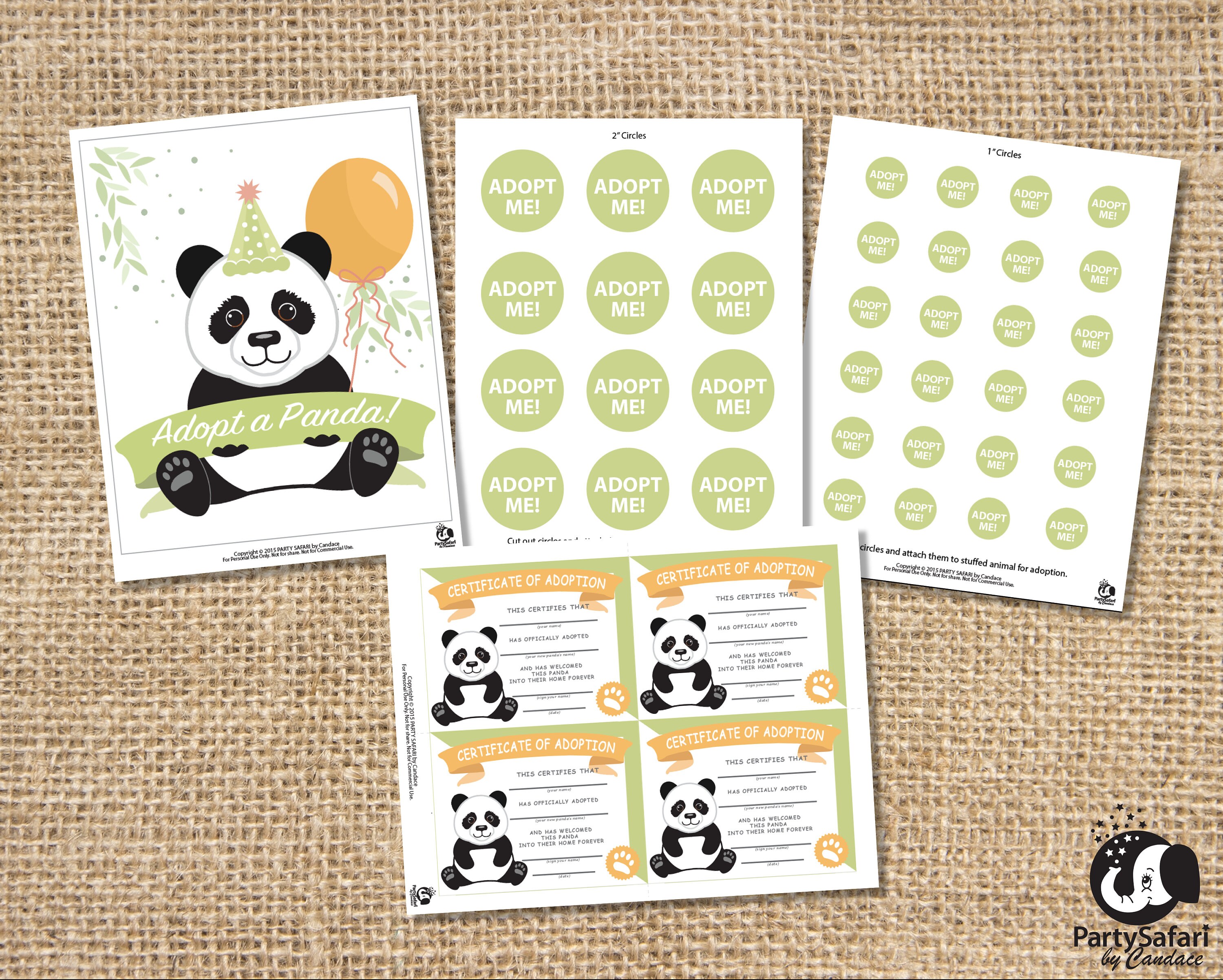 Panda DIGITAL Adoption Certificate and Sign // Panda Adoption Set ...