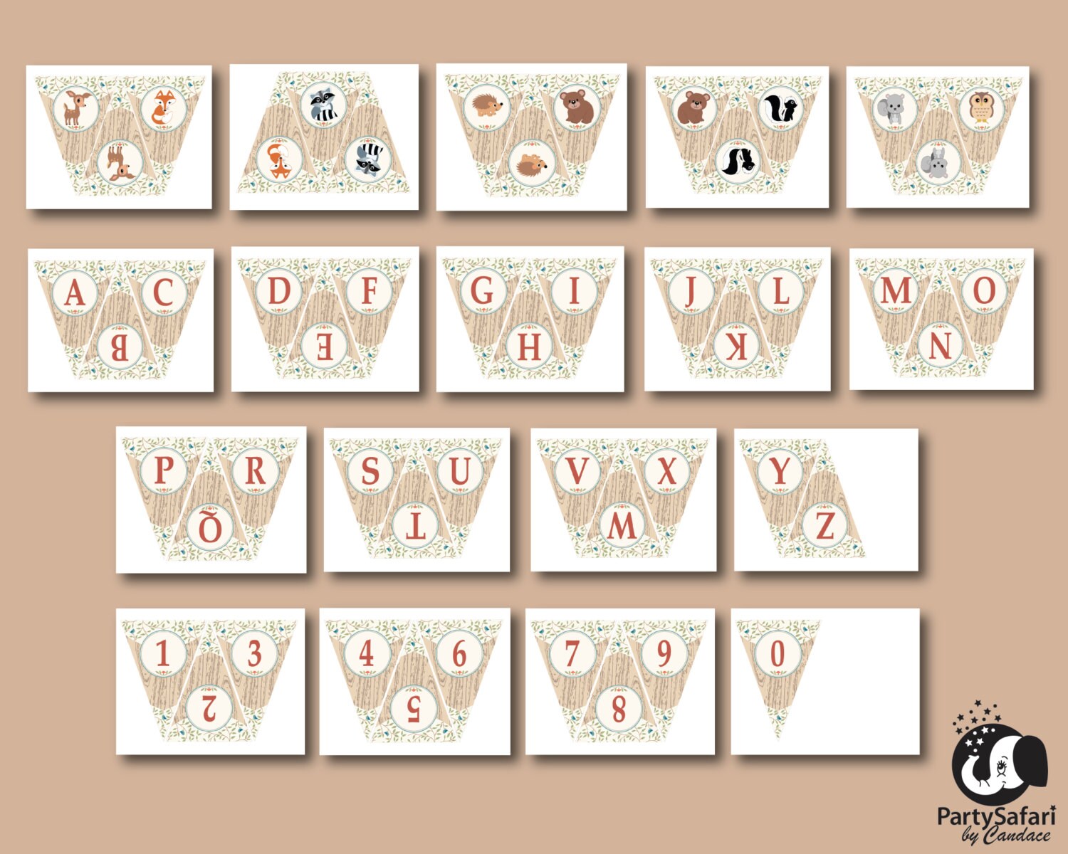 Woodland Animal Printable Banner Forest Animal Printable - Etsy