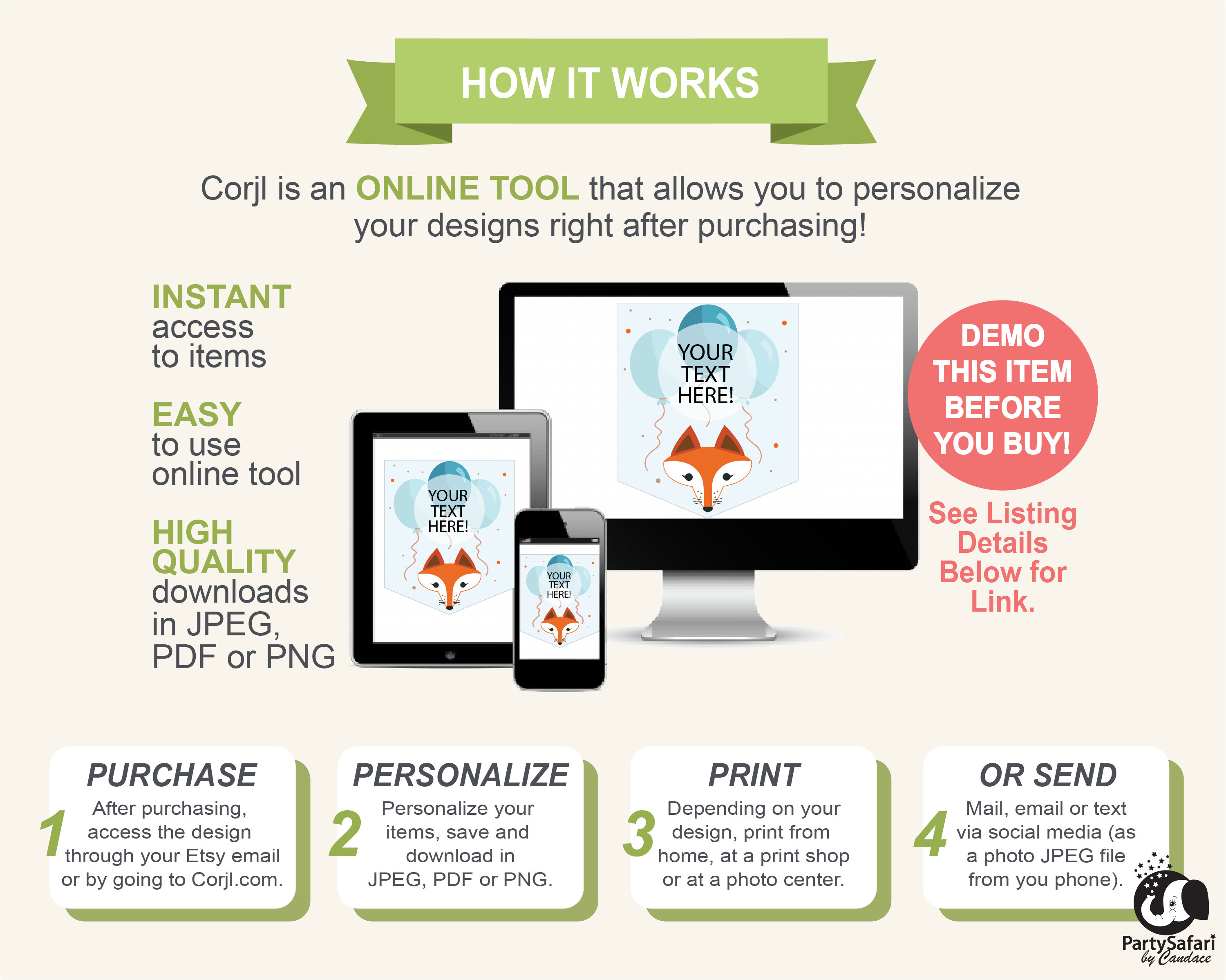 Red Fox Boy EDITABLE Birthday Party Package // Red Fox Party Package ...