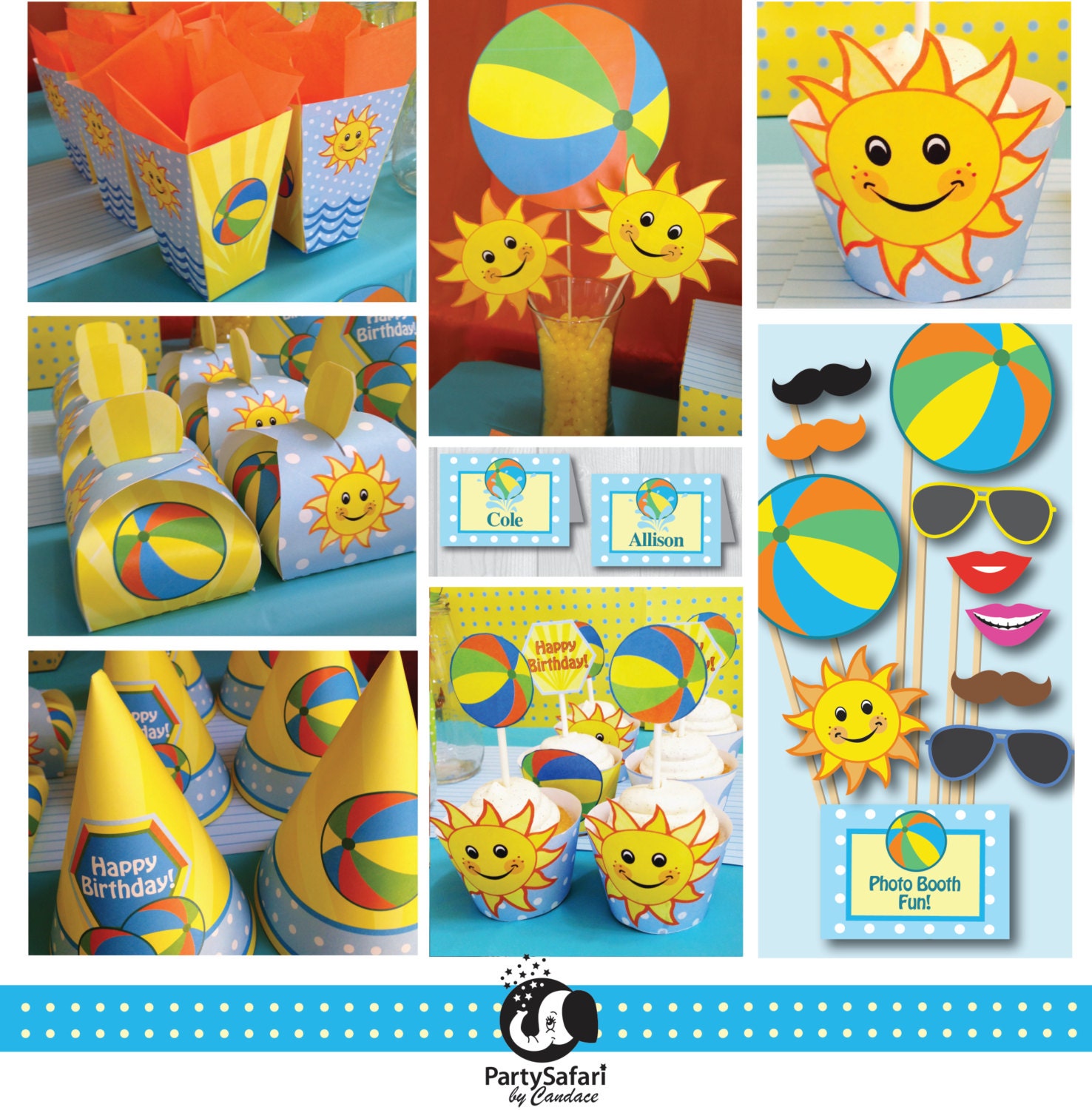 Beach Ball Printable Birthday Party Package | Pool Birthday Party ...