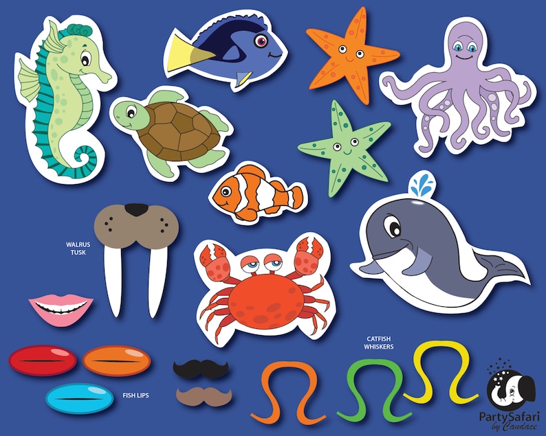 Under the Sea Photo Booth Props: Ocean Party Printables (INSTANT ...