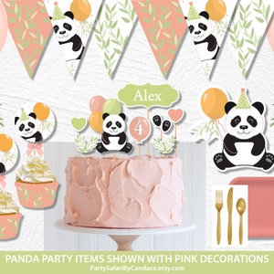 Panda EDITABLE Cake Toppers // Panda Birthday Cake Toppers // Panda ...