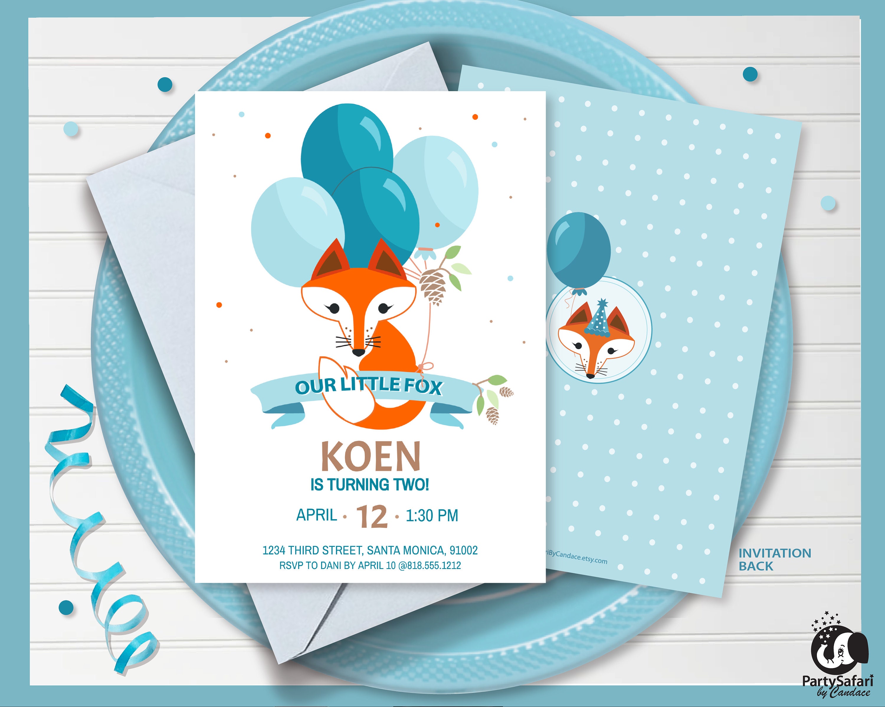 Red Fox Boy EDITABLE Birthday Party Package // Red Fox Party Package ...