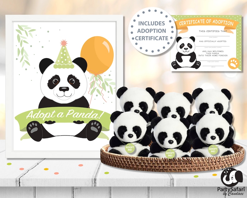 Panda DIGITAL Adoption Certificate and Sign // Panda Adoption Set ...