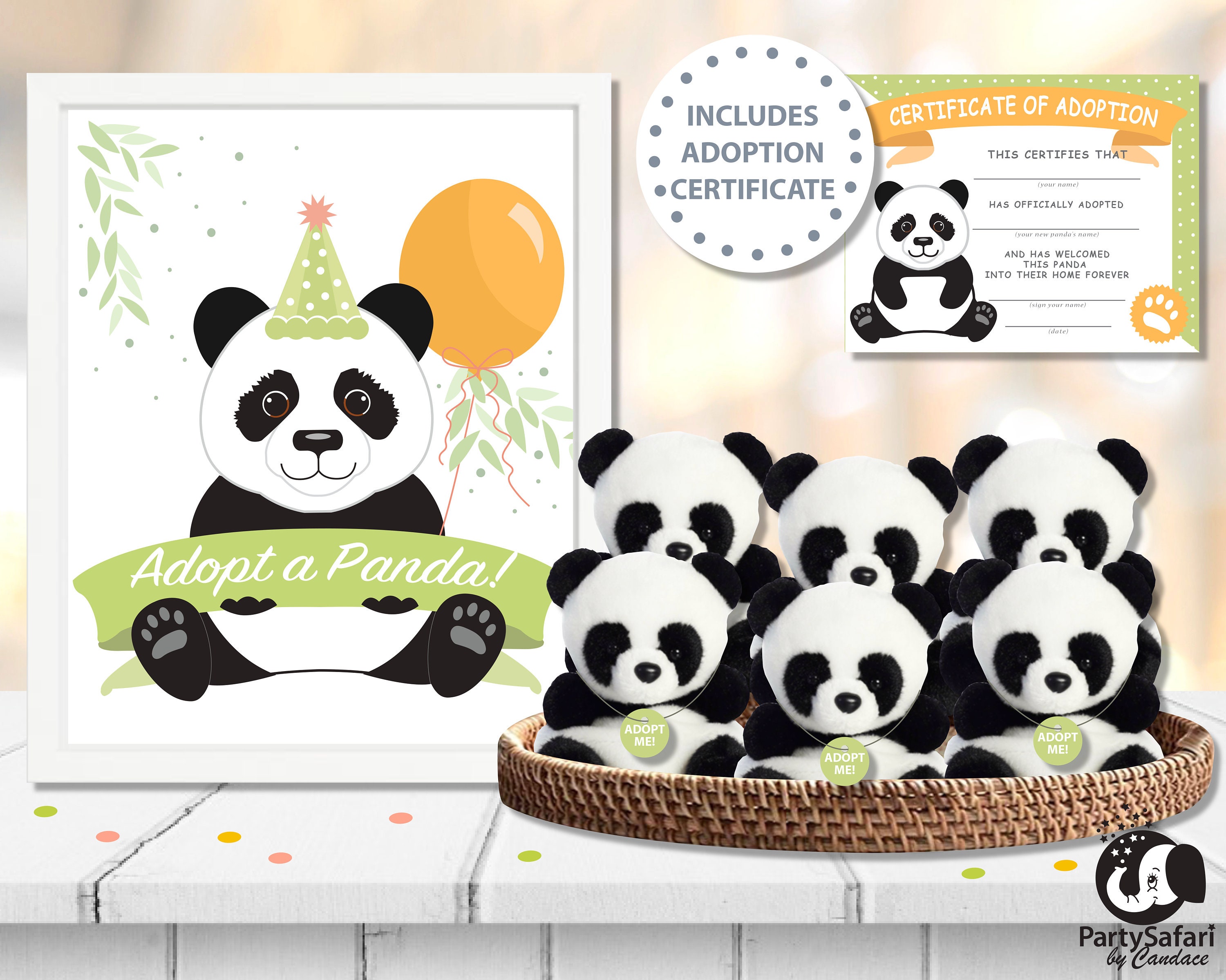 Panda DIGITAL Adoption Certificate and Sign // Panda Adoption Set ...