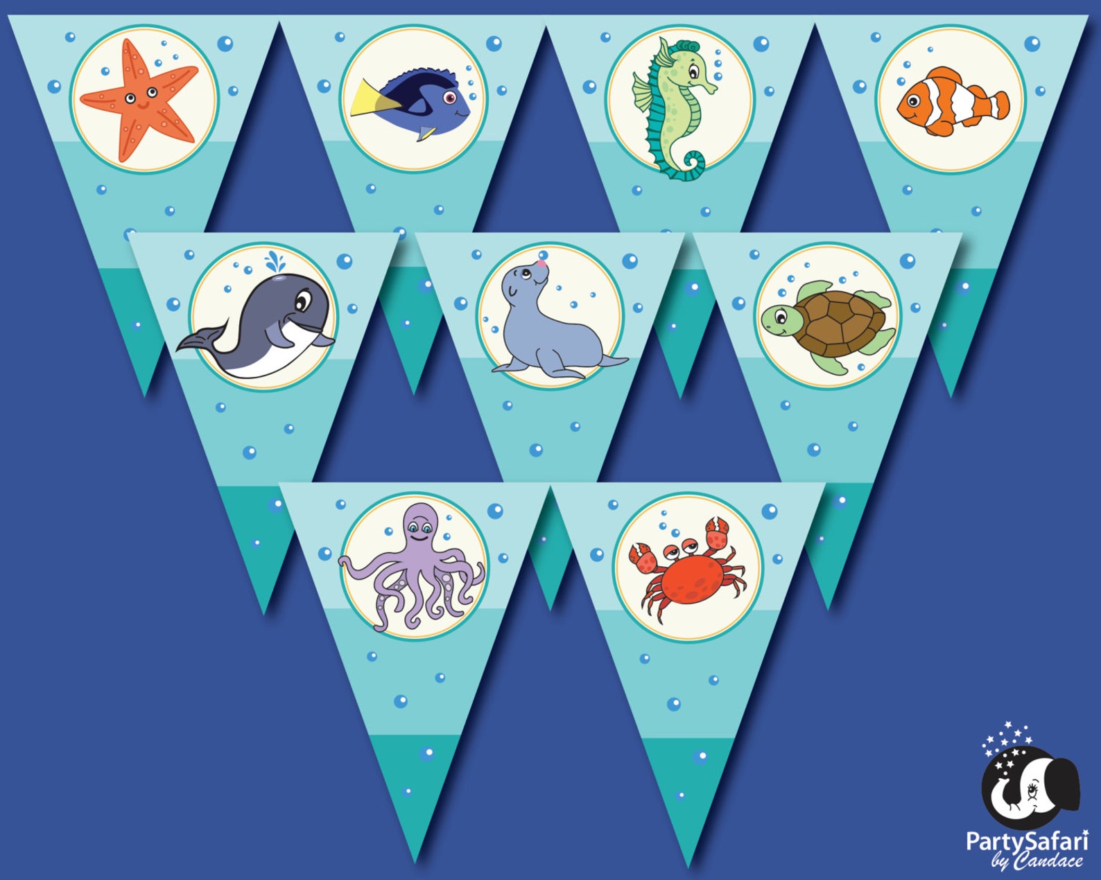 Under the Sea Printable Banner Ocean Theme Printable Banner Full ...