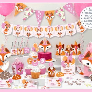 Red Fox Girl Graphics: Woodland Birthday Party Decor (digital Download ...
