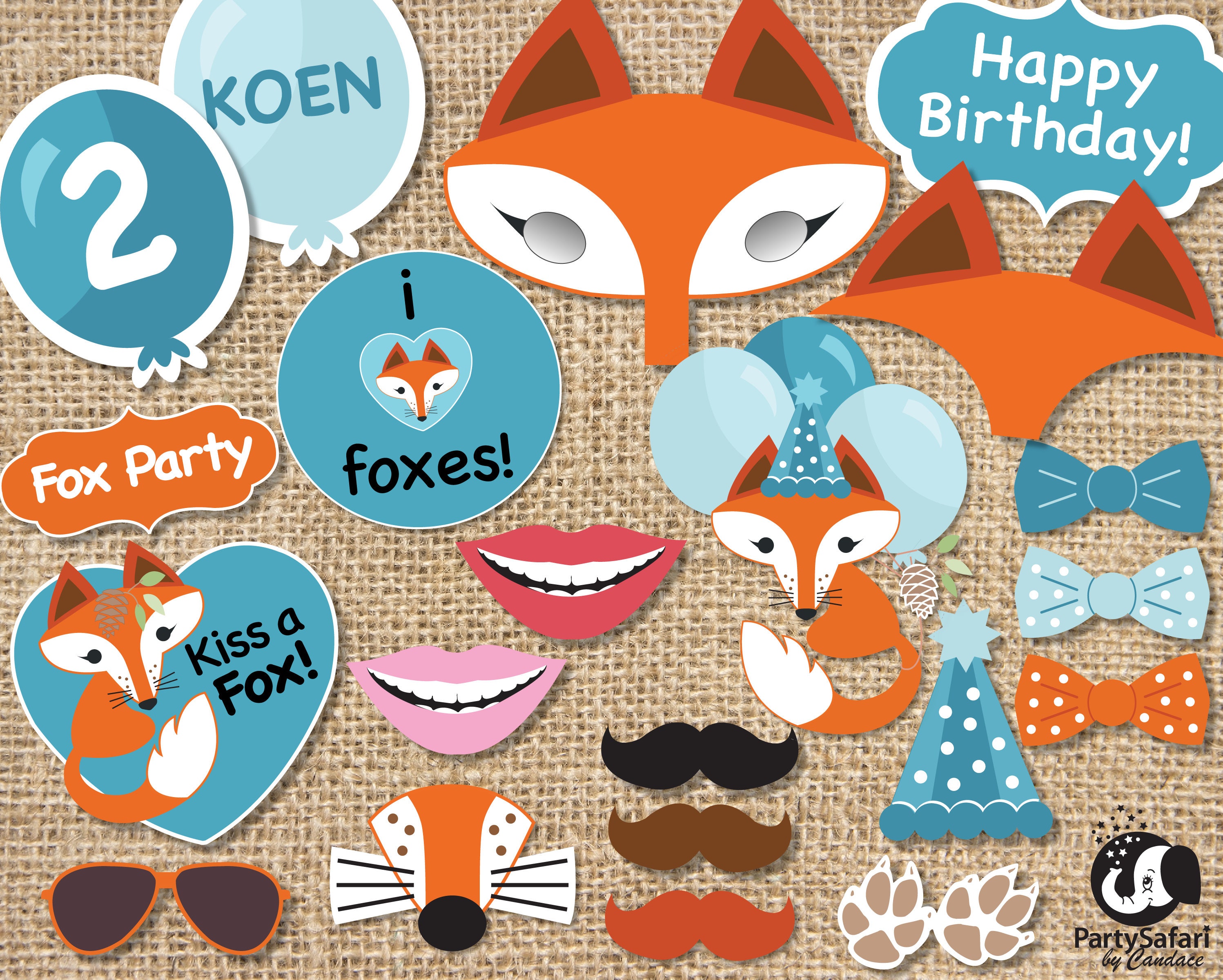 Red Fox Boy EDITABLE Photo Props // Red Fox Editable Photo Props ...