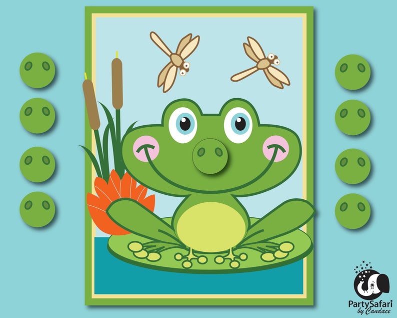 Pin the Nose on the Frog Game: Printable Party Activity (instant ...