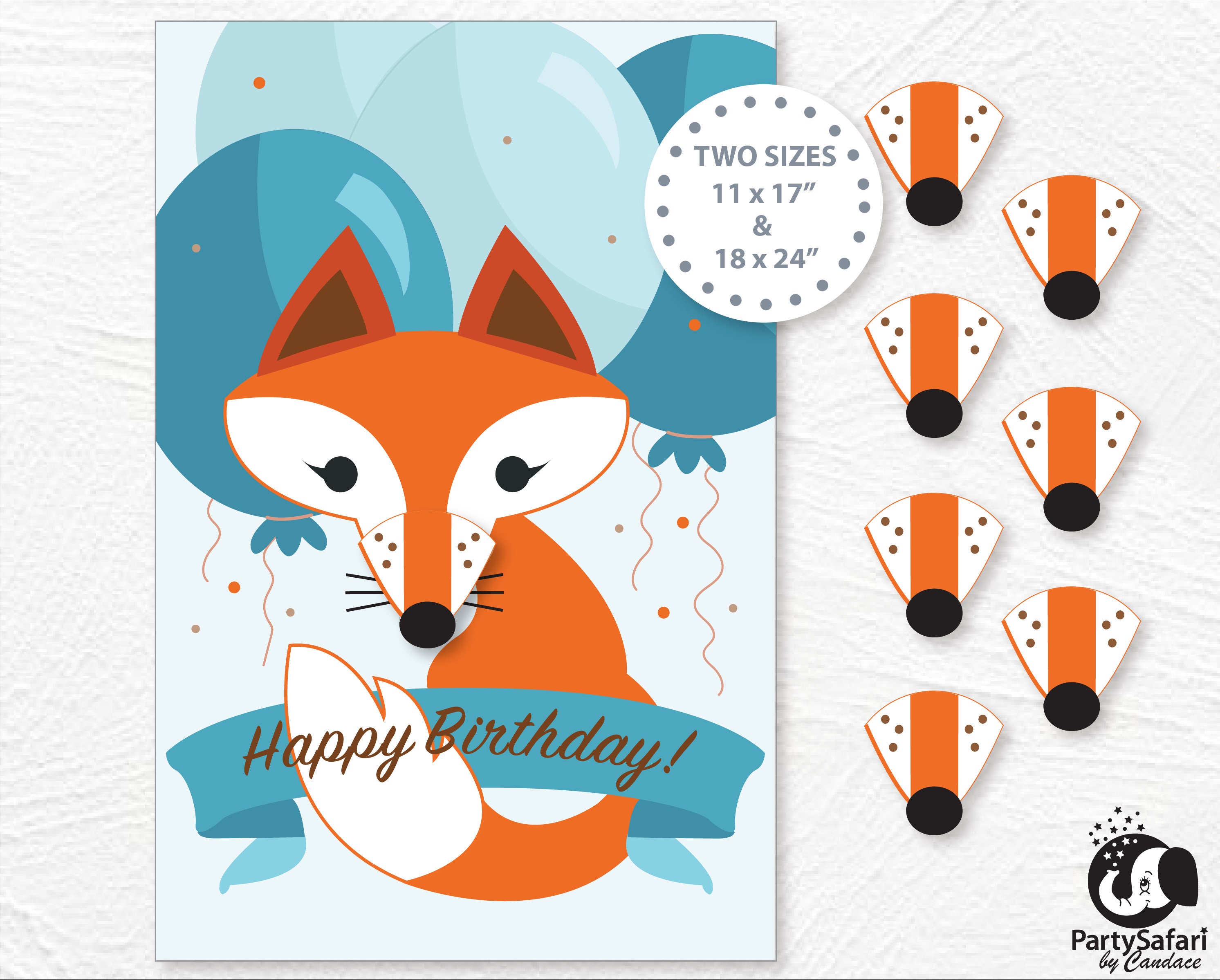 Red Fox Boy DIGITAL Pin the Nose Game // Red Fox Game // Woodland Fox ...