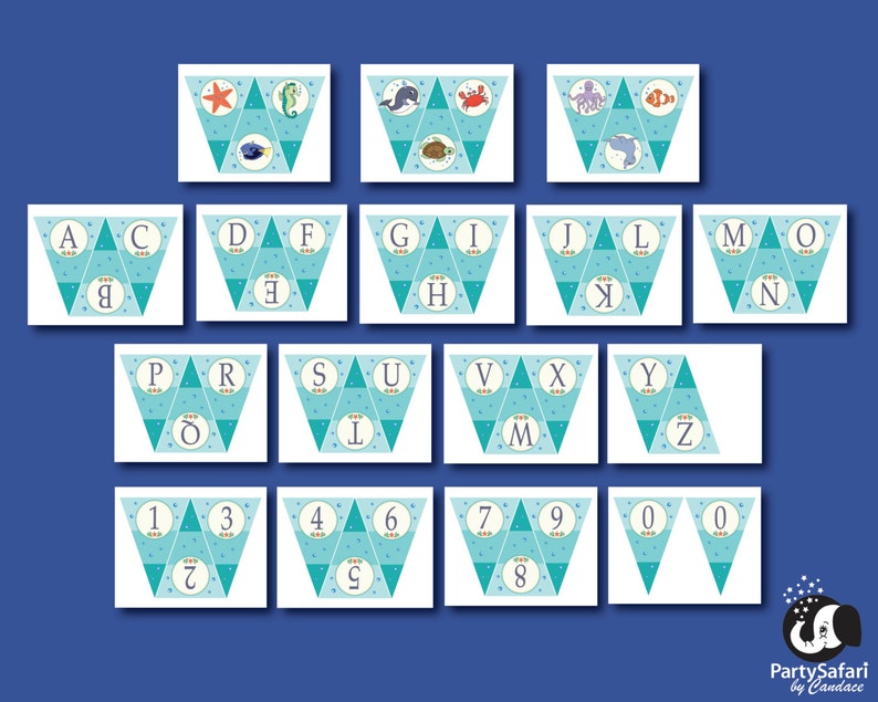 Under the Sea Printable Banner: Alphabet, Numbers, Animals (PDF) - Etsy