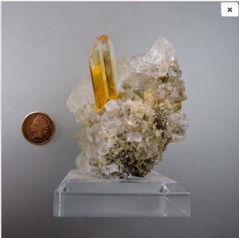 Golden Selenite Clear Halite Specimen, Selenite and Halite Specimen ...