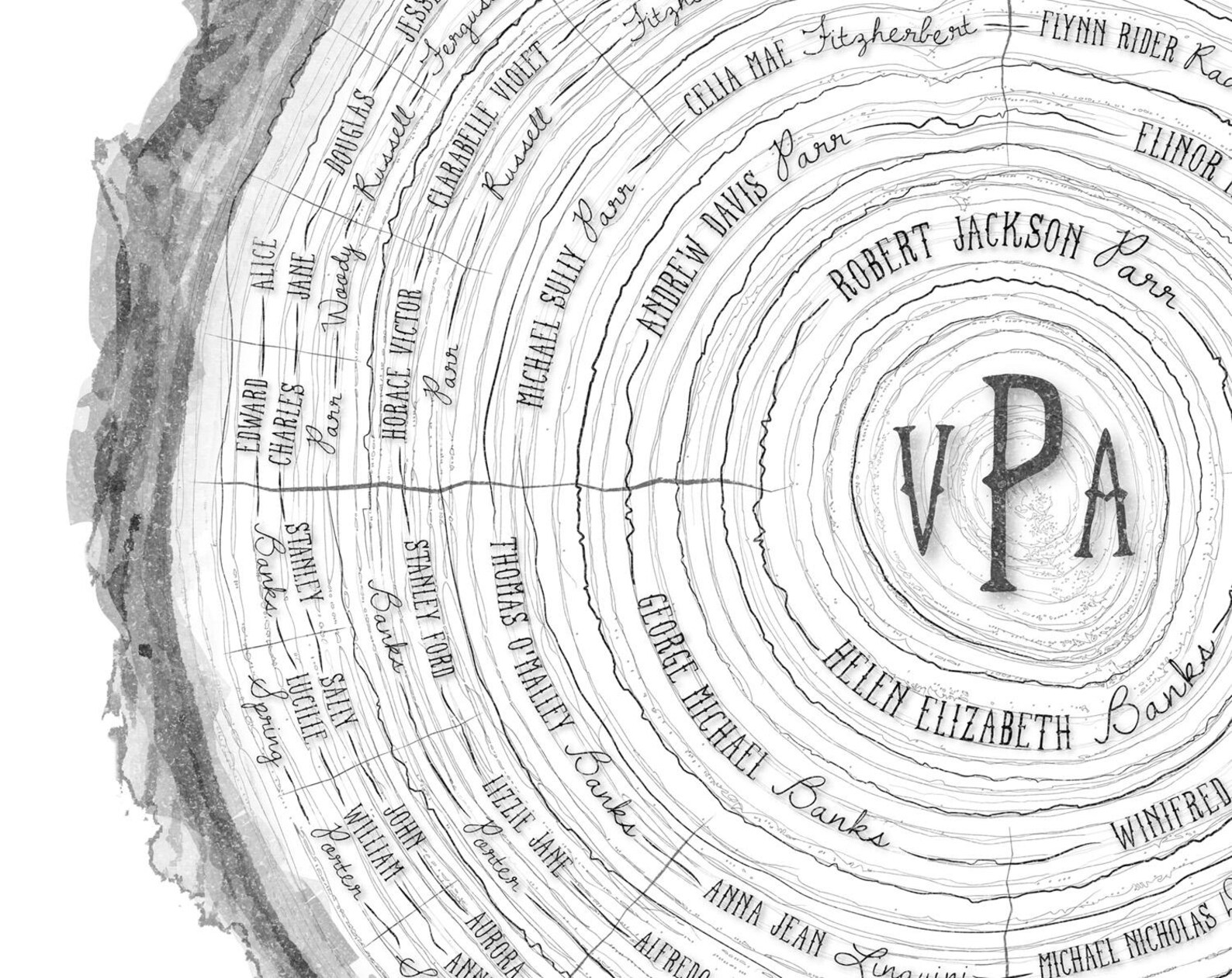 Custom Family Tree (6 Ring) • Personalized Family Tree, Custom Art ...