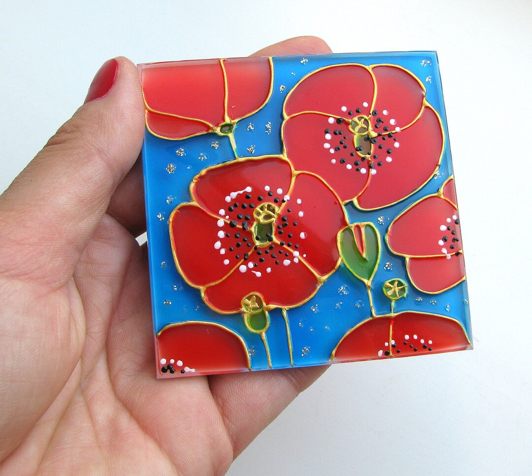 Poppy Red Magnets | Drawing Pins for Fridge or Notice Board Stationery ...