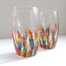Rainbow Feather Water Glasses Set of 2, Hand-painted Colorful Gift ...