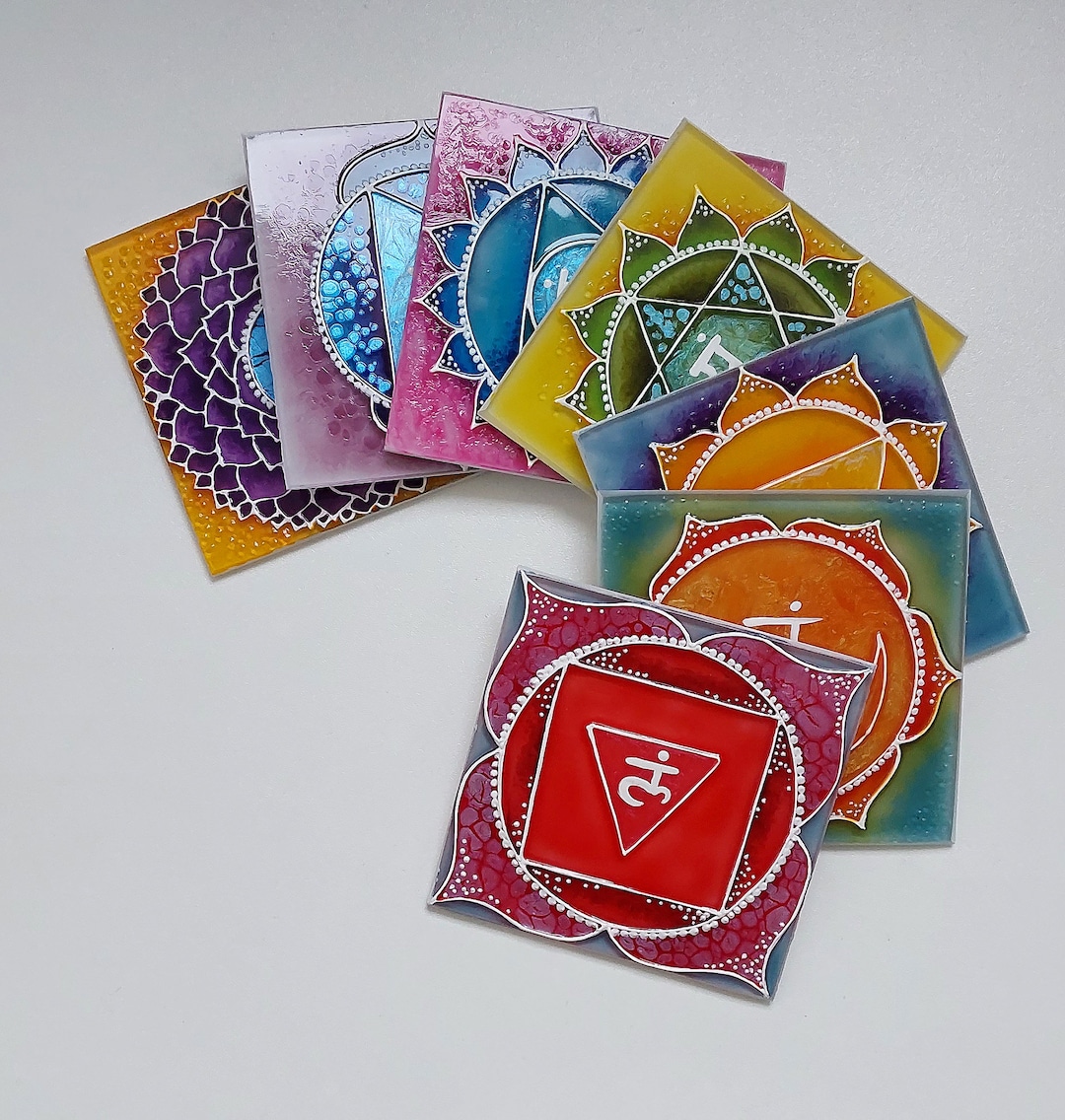 Chakra Sacred Geometry Magnets Healing Set of 7 Magnets, Handpainted ...