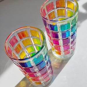 Glass Painting Tutorial, How to Make Rainbow Painted Water Glasses - Etsy