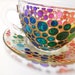 Rainbow Tea Cups & Saucers Set of 4 Painted Glass Cups With 4 - Etsy