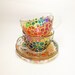 Rainbow Tea Cups & Saucers Set of 4 Painted Glass Cups With 4 - Etsy