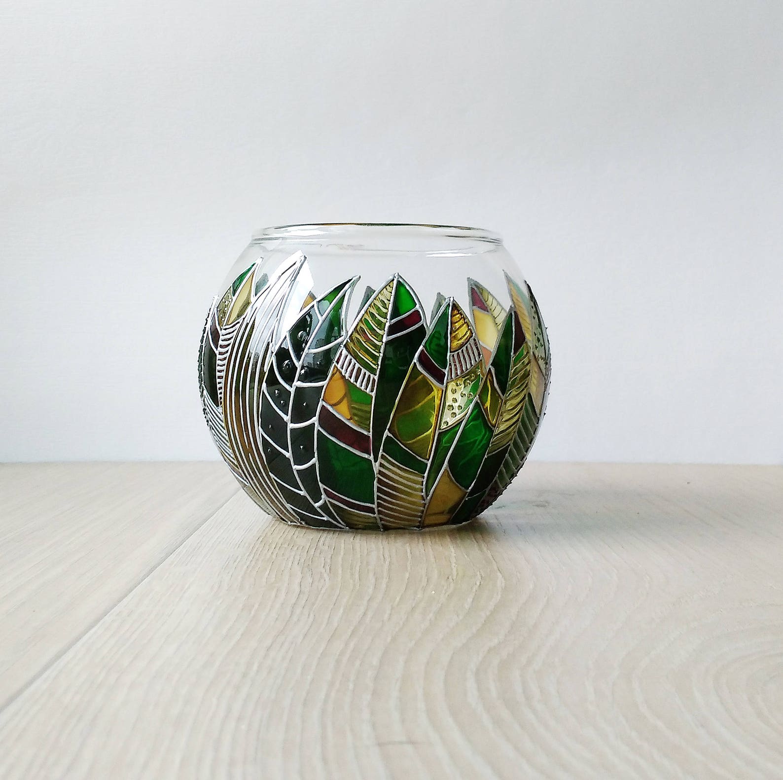 Modern Green Succulent Glass Planter Pot Sphere Floral - Etsy