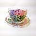 Rainbow Tea Cups & Saucers Set of 4 Painted Glass Cups With 4 - Etsy