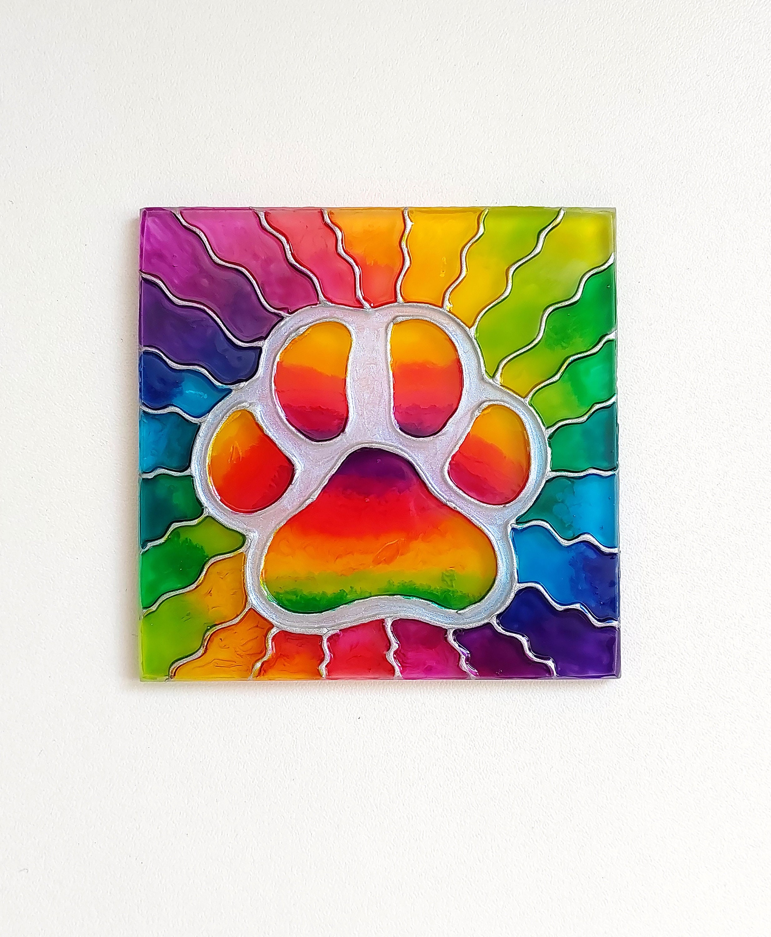Rainbow Paw Print Magnet: Personalized Pet Memorial Gift - Etsy