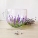 Lavender Big Glass Mug Floral Hand Painted Coffee Mug Gift - Etsy