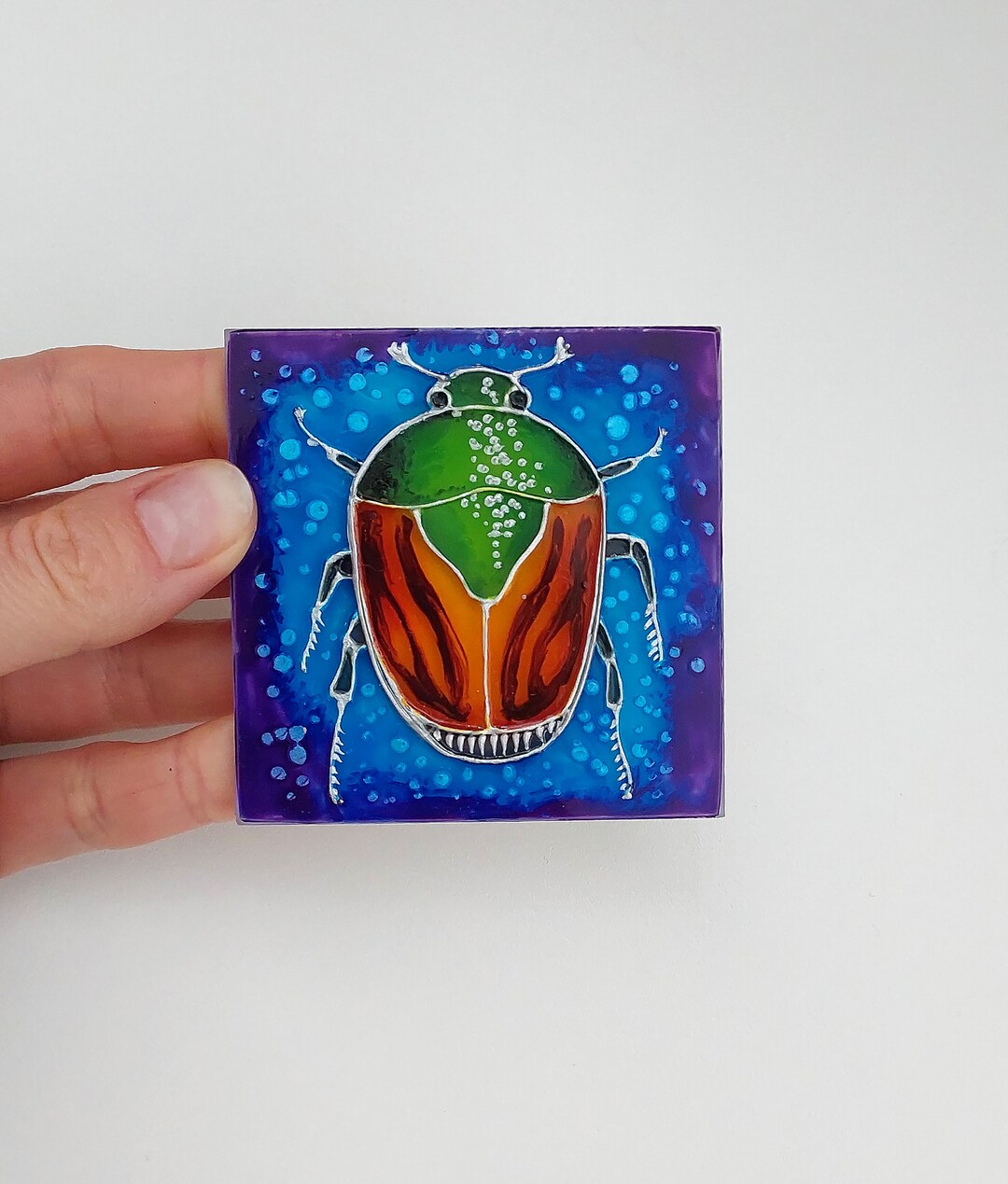 Hand-painted Beetle Magnet: Insect Fridge or Office Decor - Etsy