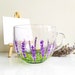 Lavender Big Glass Mug Floral Hand Painted Coffee Mug Gift - Etsy