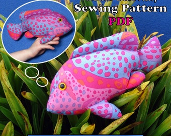 Sewing Pattern PDF Fingerpocketfish1 this Little Fishy Puppet Style ...