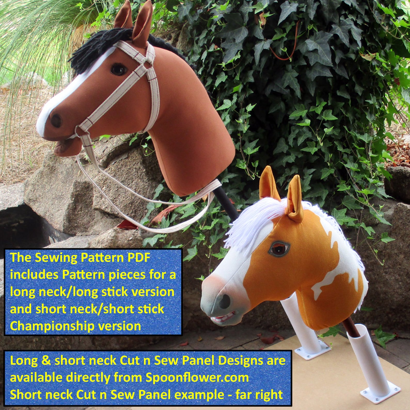 Sewing Pattern PDF Hobby Horse wish for a Pony Kidstoy or Keepsake Full ...