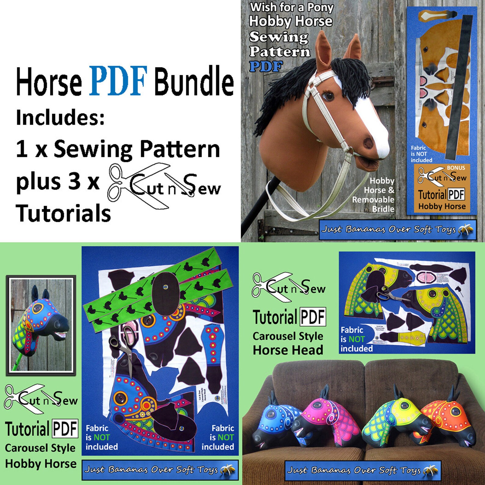 Horse Sewing Pattern PDF Bundle Includes Wish for a Pony - Etsy