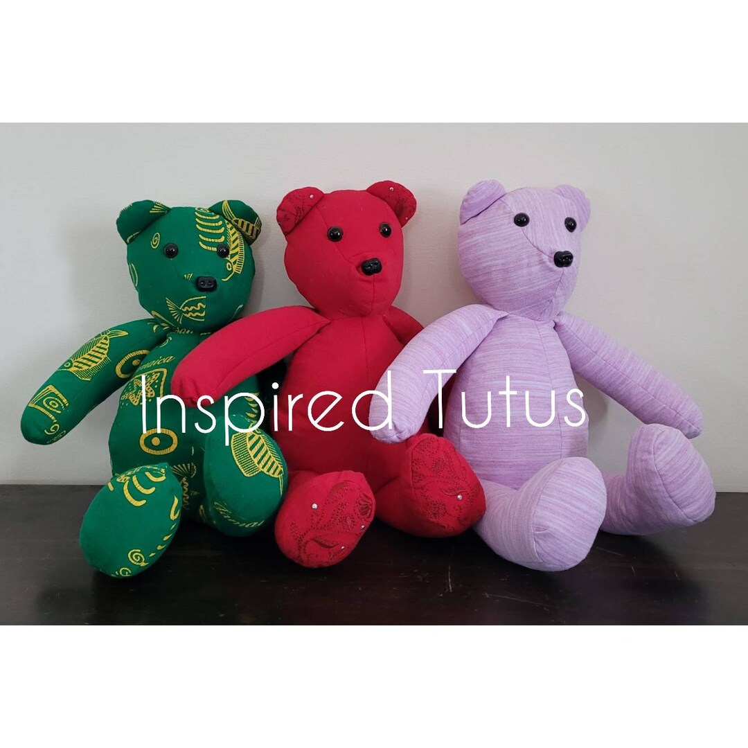 Memory Bear, Memorial Gift, Large Handmade Memorial Bear 18" Keepsake ...