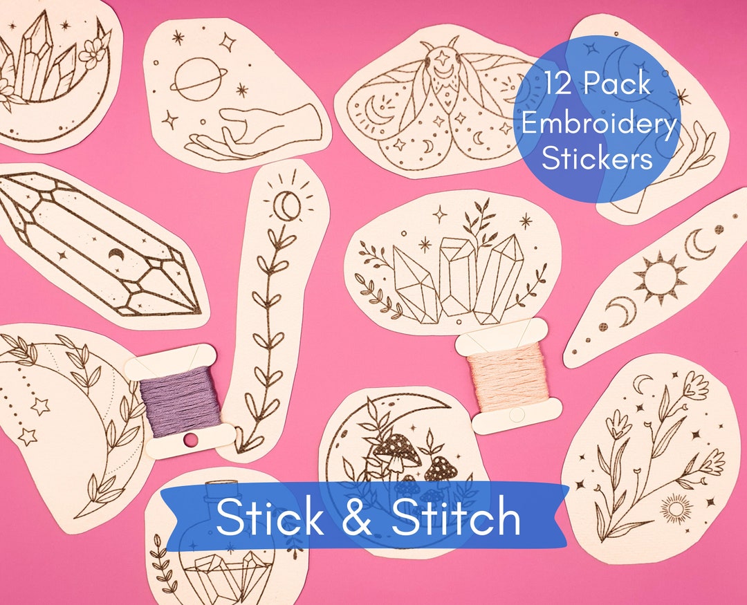 Mystic Crystal Embroidery Designs Stick, Stitch and Wash Away, 12pcs ...