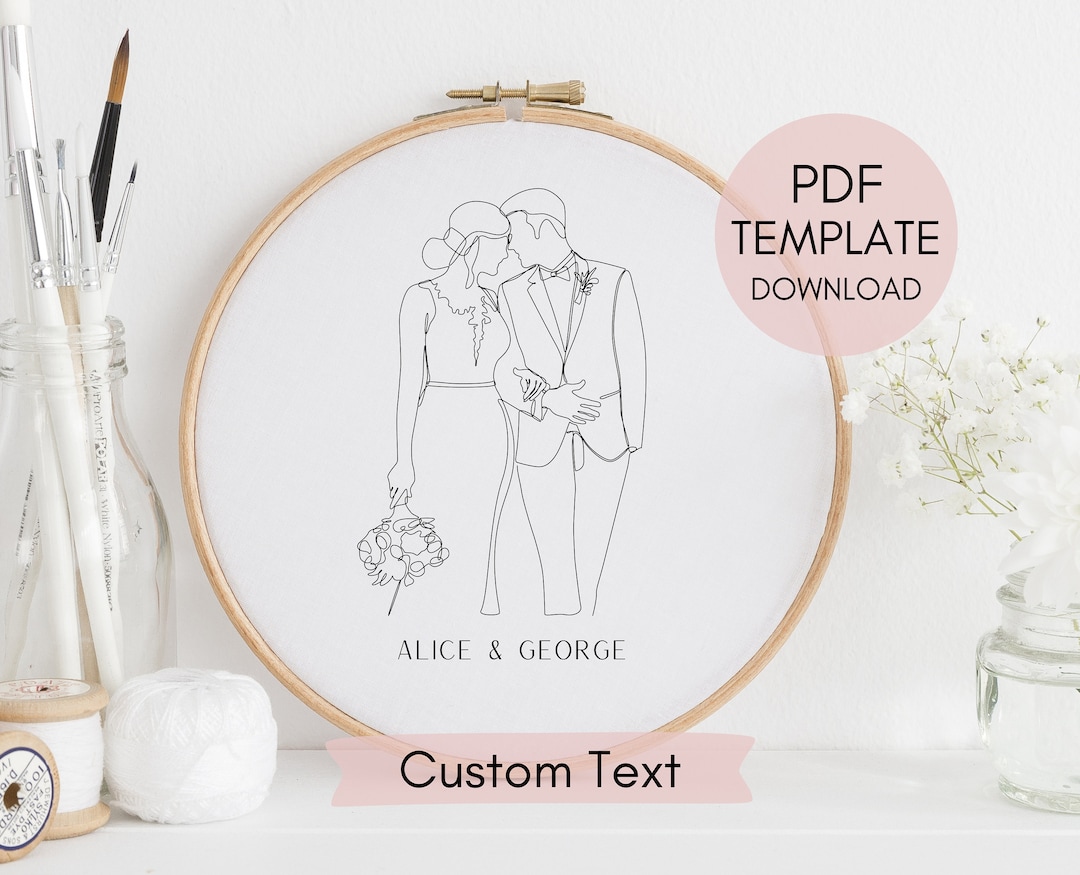 CUSTOM Wedding Embroidery Design Pattern, Personalized Wedding ...
