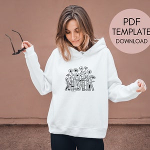 Flower Book Embroidery Design Pattern, Reading Hand Embroidery Digital ...