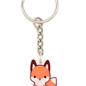 1 Inch Clear Acrylic Fox Keychain / Cell Phone Charm - Etsy