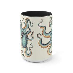 Light Teal Eggshell Octopus Kraken Tentacles Accent Mug - Etsy