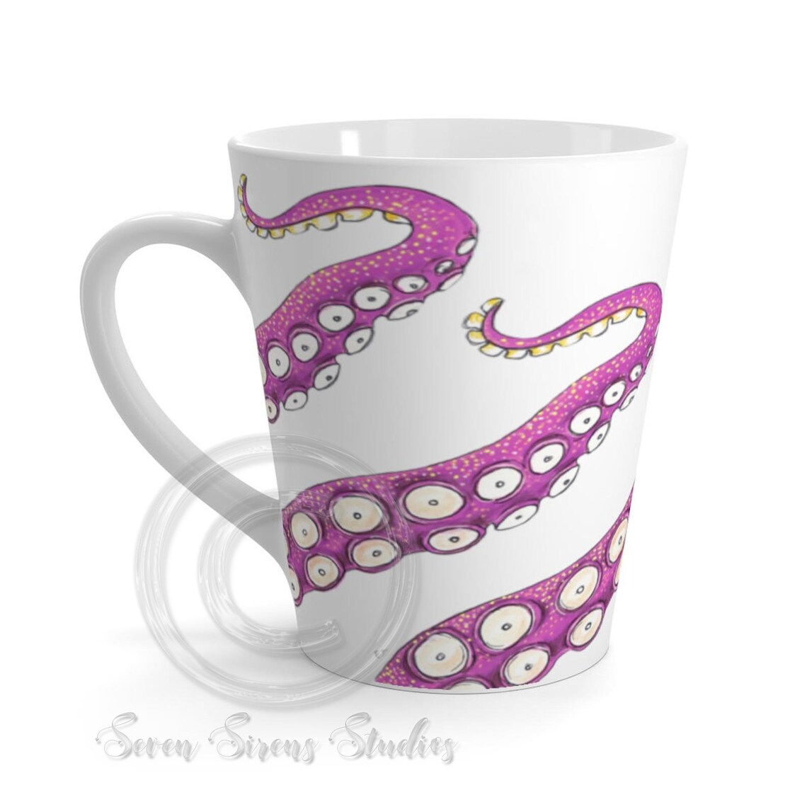 Purple Pink Octopus Tentacles Ink Art Latte Mug - Etsy