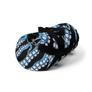 Blue Octopus Black Duffle Bag - Etsy
