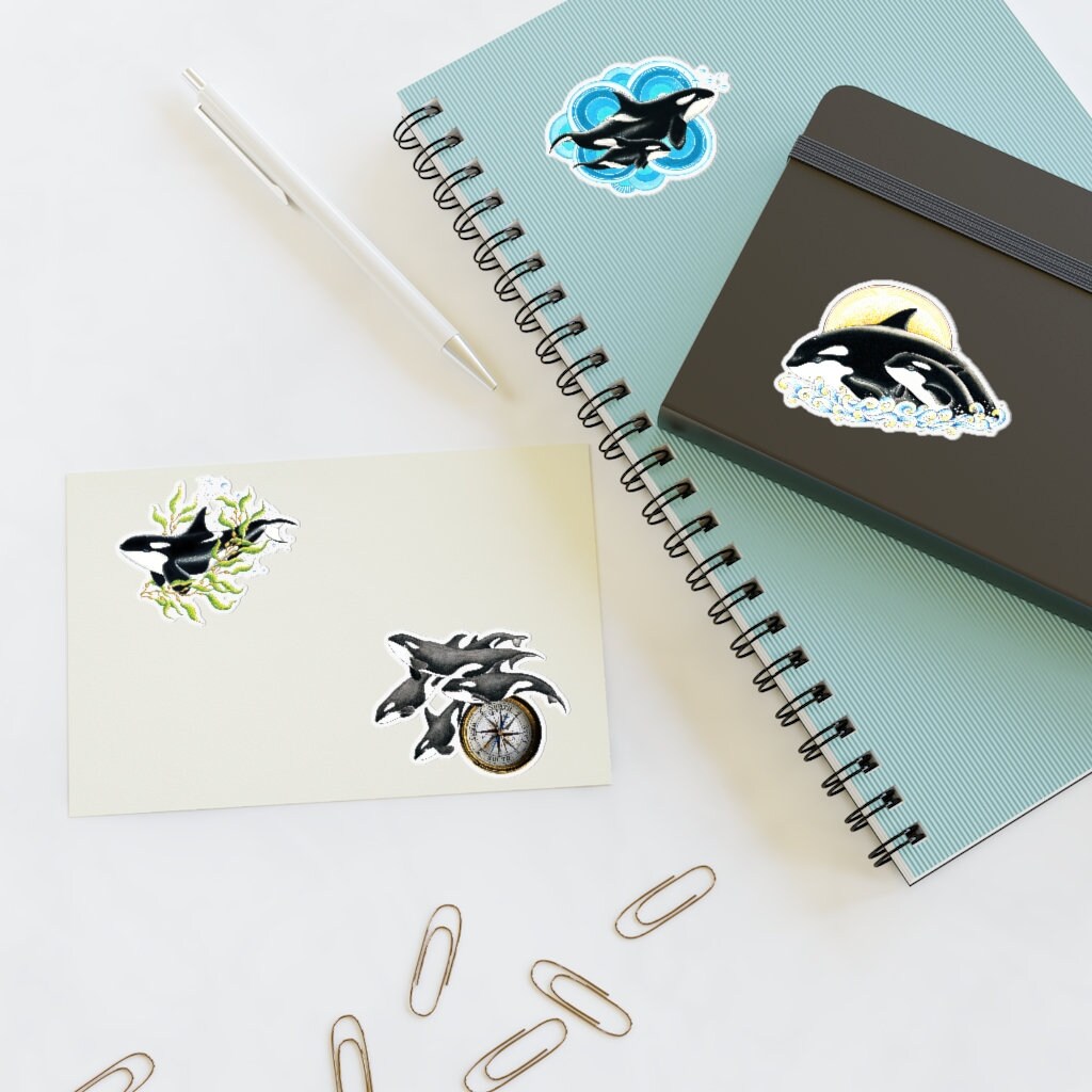 Orca Killer Whale Art Set Sticker Sheets | Etsy